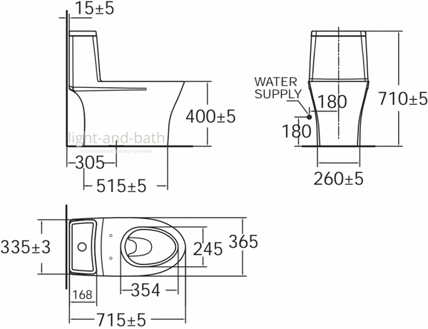 TF-2530 สุขภัณฑ์ชิ้นเดียว Flexio ฝารองนั่งเปิด-ปิดนุ่นนวล
