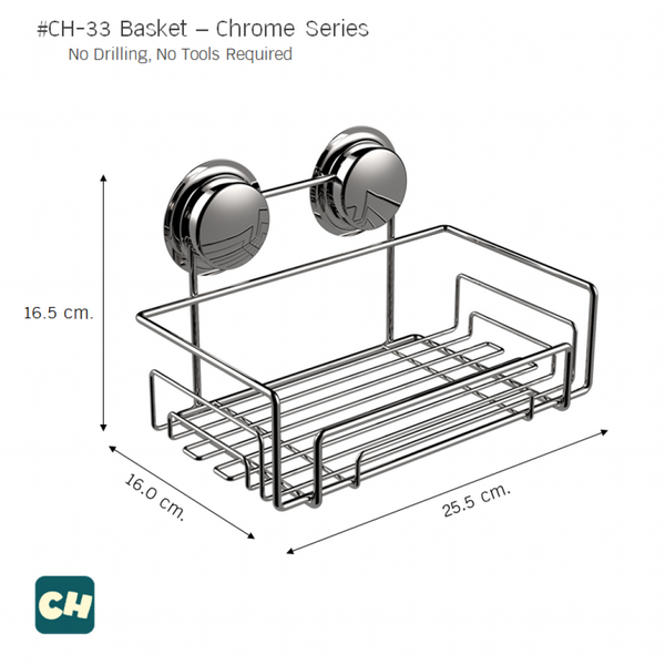 CH-33 ชั้นวางของเดี่ยว รุ่น Chrome Series ไม่ต้องเจาะผนัง - บีลีฟซอร์ส ...