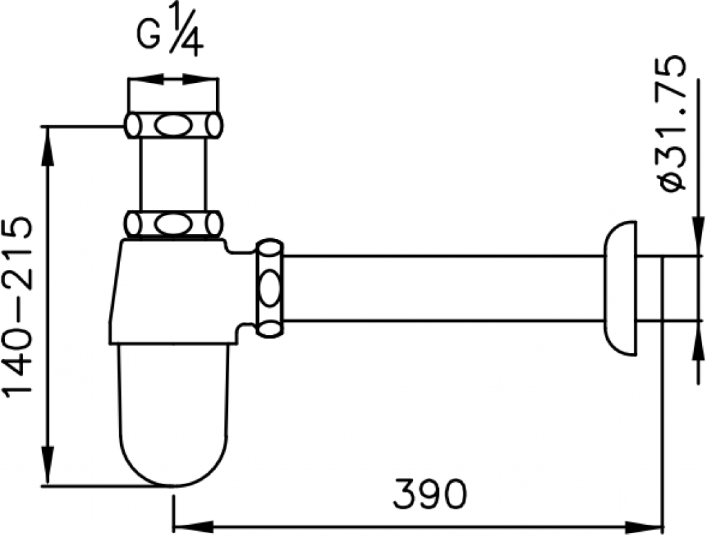 Cotto CT680AX(HM) ท่อน้ำทิ้งอ่างล้างหน้าแบบกระปุก ความยาว 39 ซม. ...