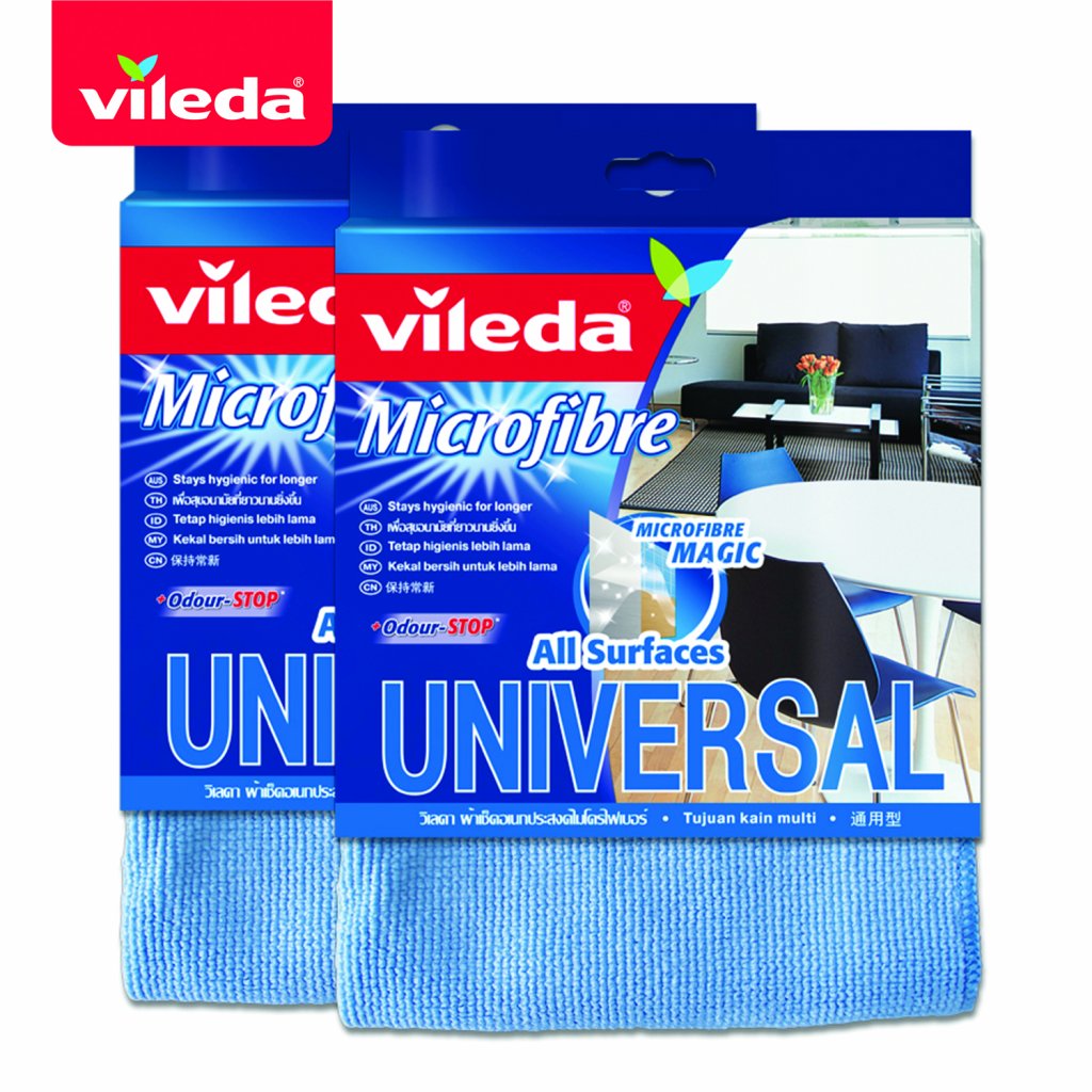 Vileda Universal Cloth Pack2 วิเลดา ผ้าเช็ดอเนกประสงค์ไมโครไฟเบอร์ แพ็ค ...