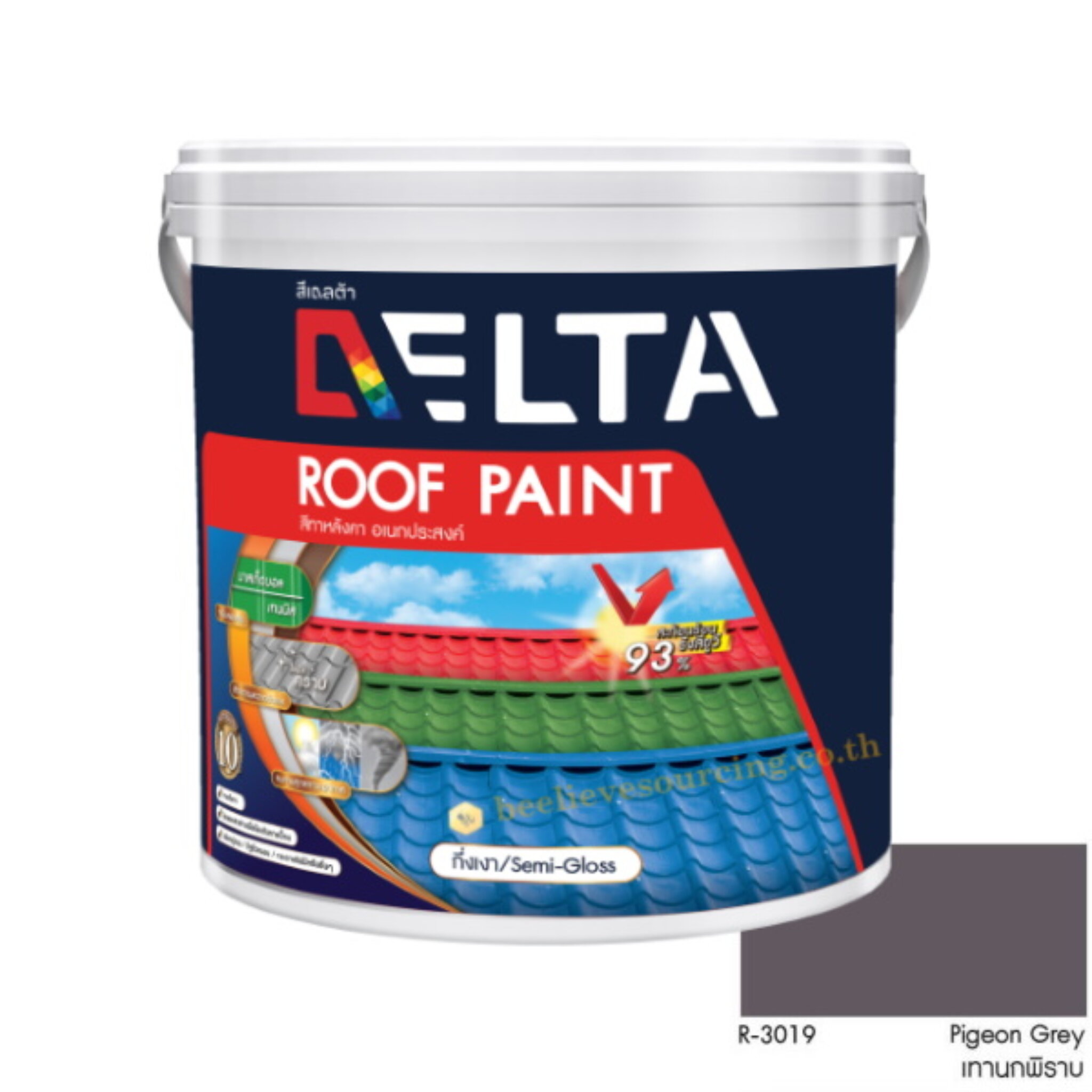 DELTA Roof Paint สีทาหลังคา R-3019 Pigeon Grey - บีลีฟซอร์สซิ่ง ตลาด ...